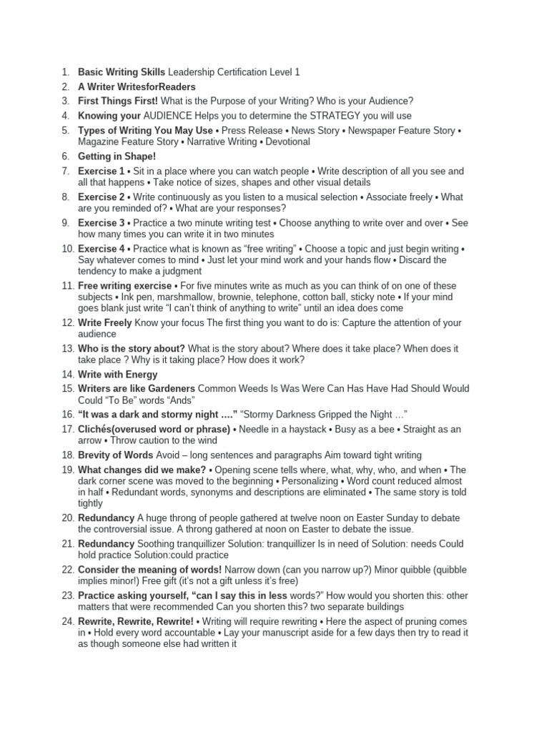 Basic Writing Skills | PDF