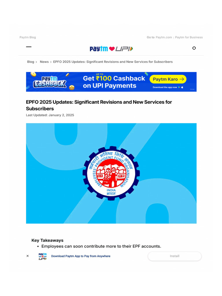 EPFO Announces New Policies For 2025 - Key Updates For Members | PDF