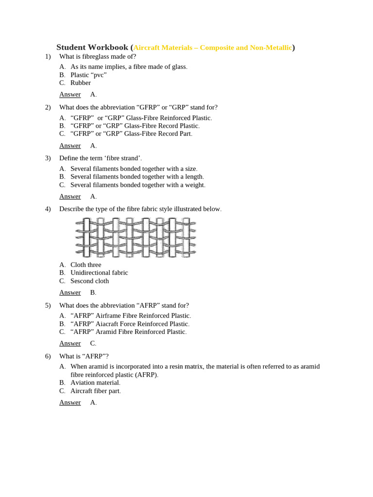 Aircraft Materials Study Guide | PDF