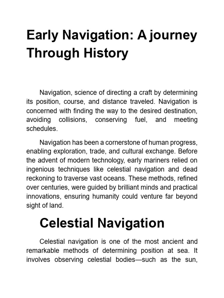 Early Navigation Techniques Explained | PDF