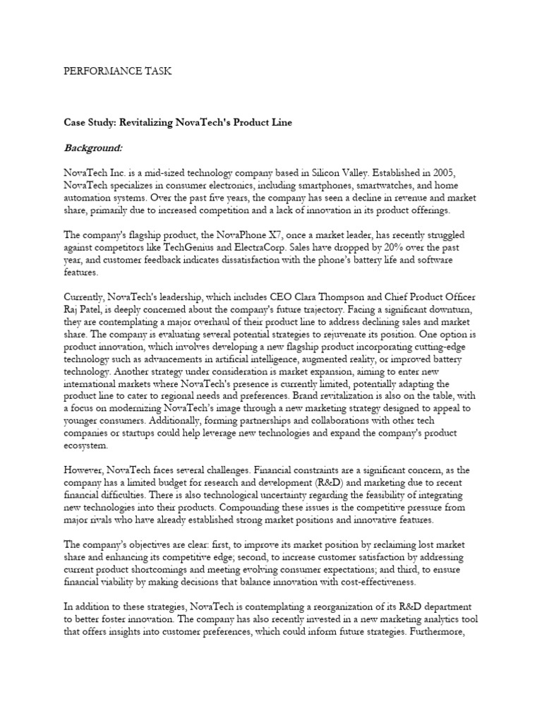 CaseStudy_NovaTech | PDF | Innovation | Research And Development