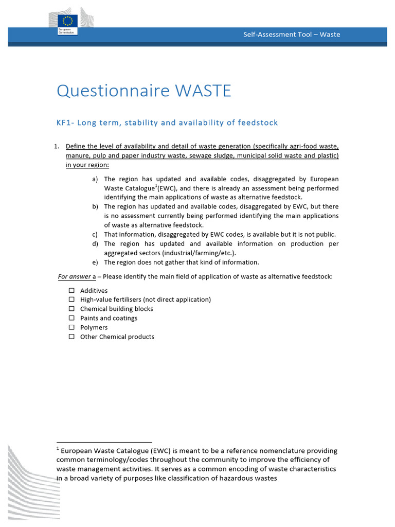 SAT Questionnaire Waste 0 | PDF | Agriculture | Waste