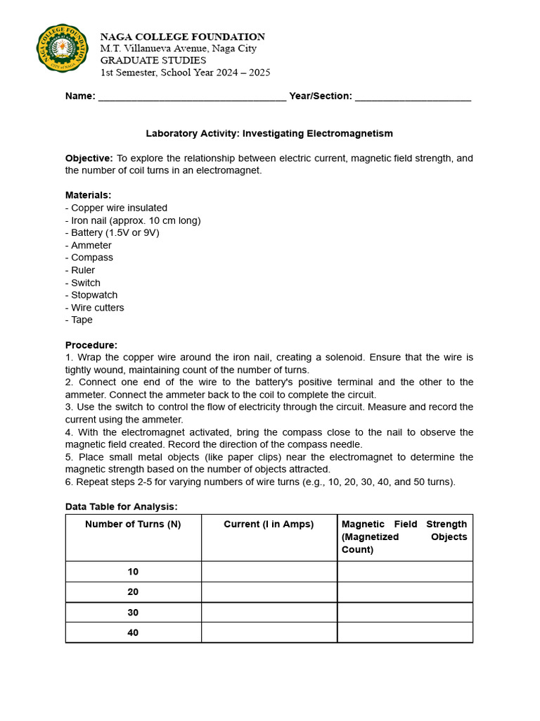 Innovative Laboratory Activity in Physics_Reodique | PDF | Magnetism ...