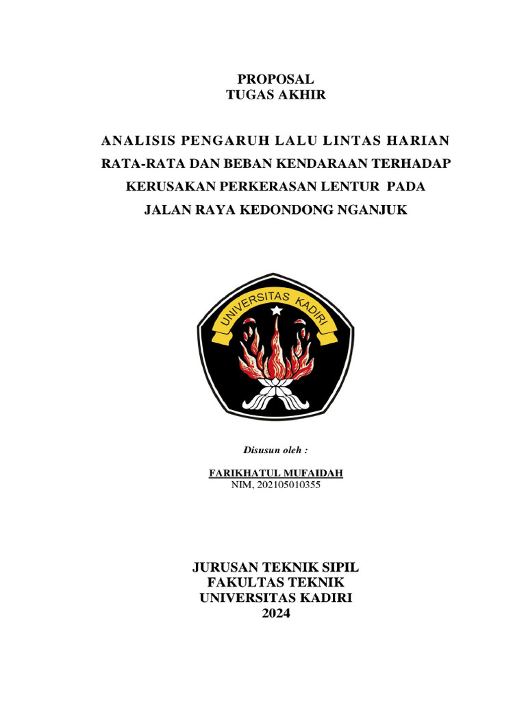 Proposal Ta Analisis Pengaruh Beban Kendaraaan - Farikhatul Mufaidah - 202105010355 | PDF