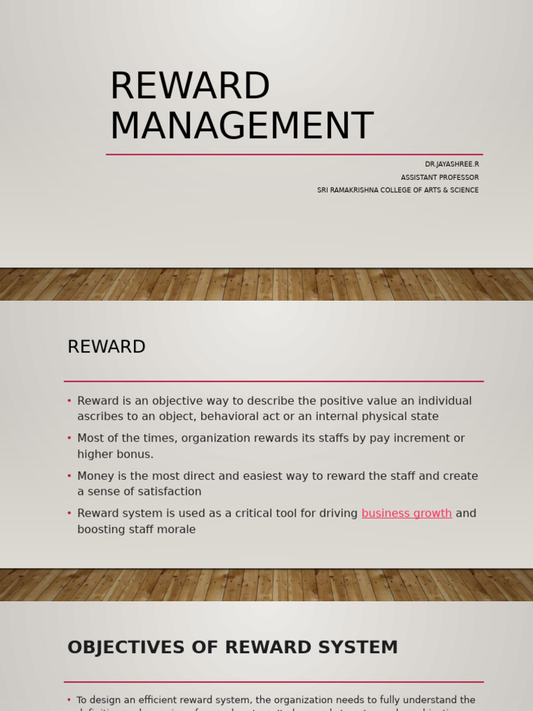 Reward Management | PDF | Workplace | Business