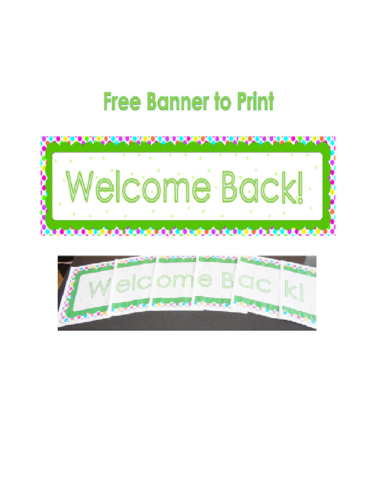 Welcome Back Banner Printable Free - 399228.png | PDF