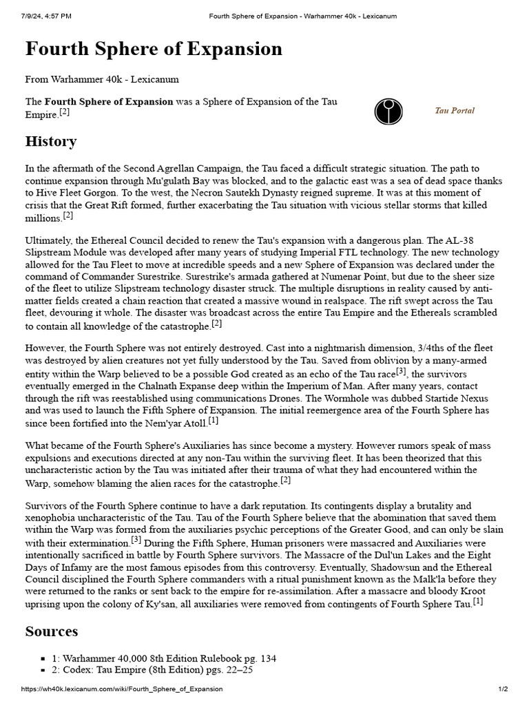 Fourth Sphere of Expansion - Warhammer 40k - Lexicanum | PDF