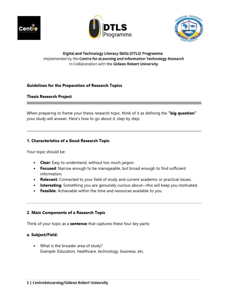 Guidelines For The Preparation of Research - C-GRU | PDF