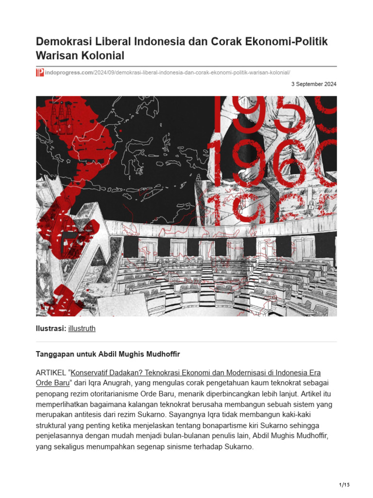 Demokrasi Liberal Indonesia Dan Corak Ekonomi-Politik Warisan Kolonial ...
