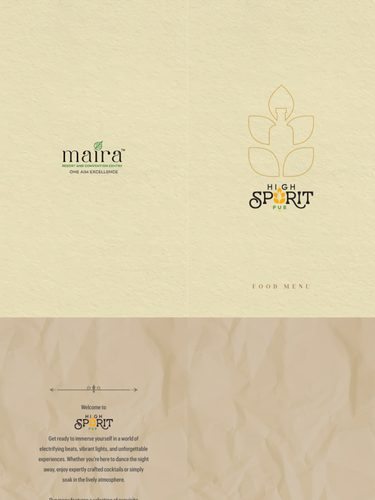 High Spirit Food Menu | PDF | Foods | Cooking