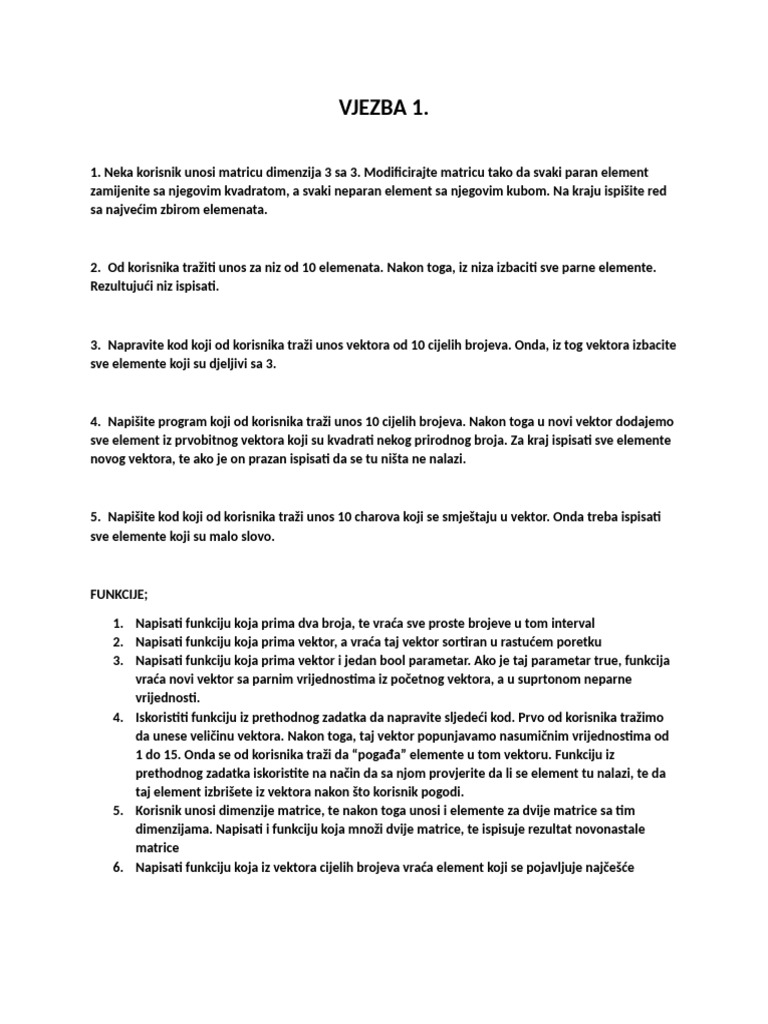 vjezba | PDF