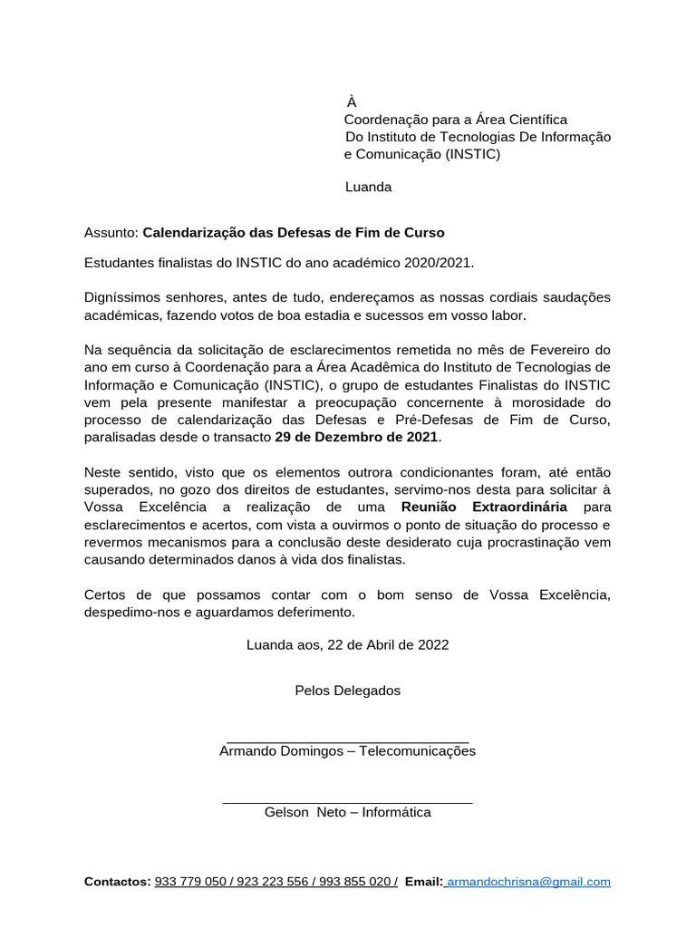 Requerimento para Instic | PDF