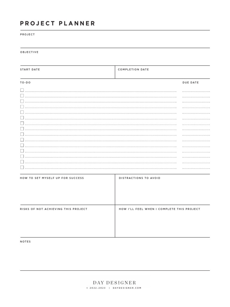 Project Planner Draft 3A 01 | PDF