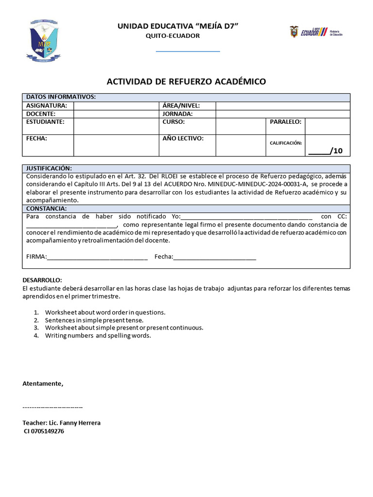 Act. Refuerzo 2do BG | PDF