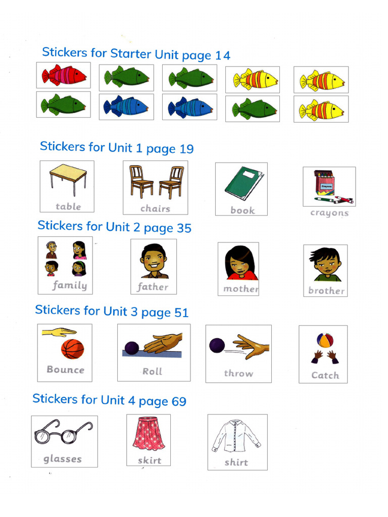 English Sticker 1 | PDF