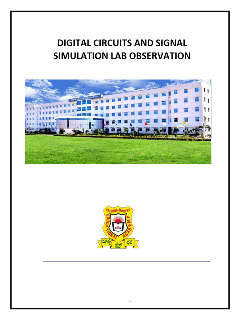 Digital Circuits and Signal Simulation Lab Manual - (R23) - 1 | PDF | Electrical Engineering ...
