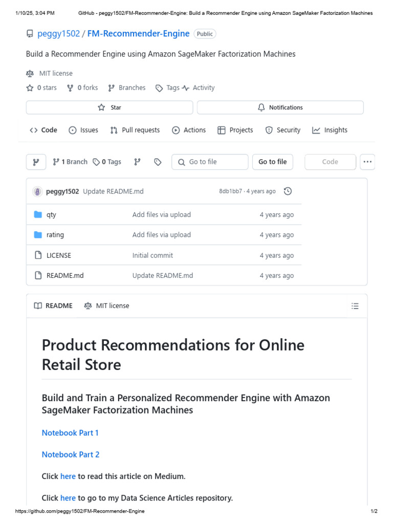 SageMaker Recommender Engine Guide | PDF