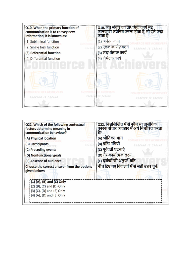 DEC 2023 PYQ Communication | PDF