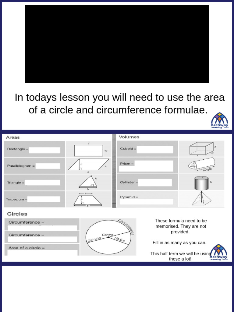 Area and Circumference of Circles | PDF | Area | Elementary Mathematics
