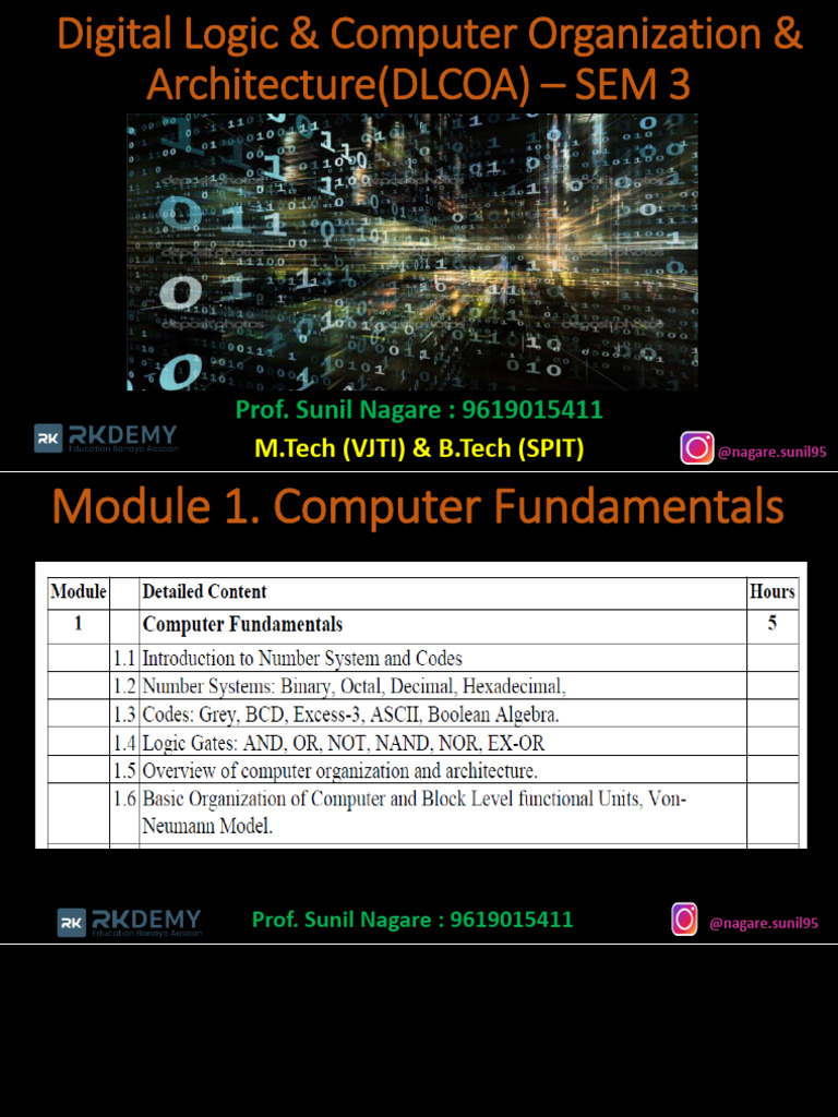 DLCO Module 1 Sem 3 | PDF | Central Processing Unit | Digital Electronics