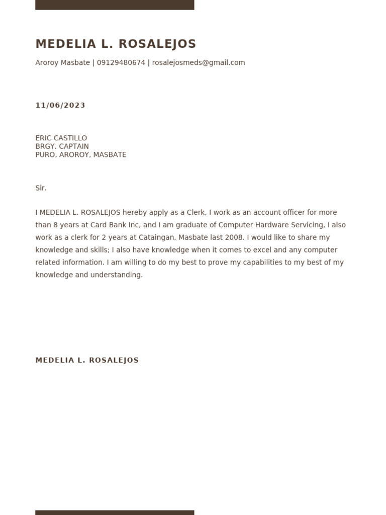 Application Letter 1 | PDF