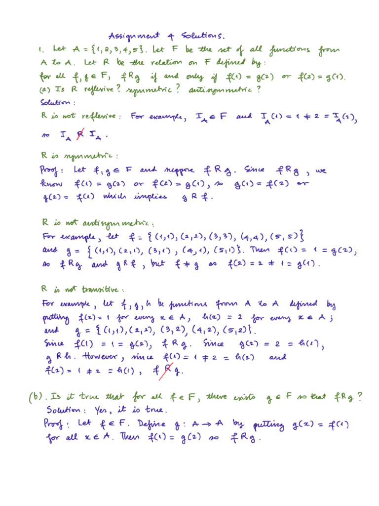 Assignment 4 Solutions. | PDF