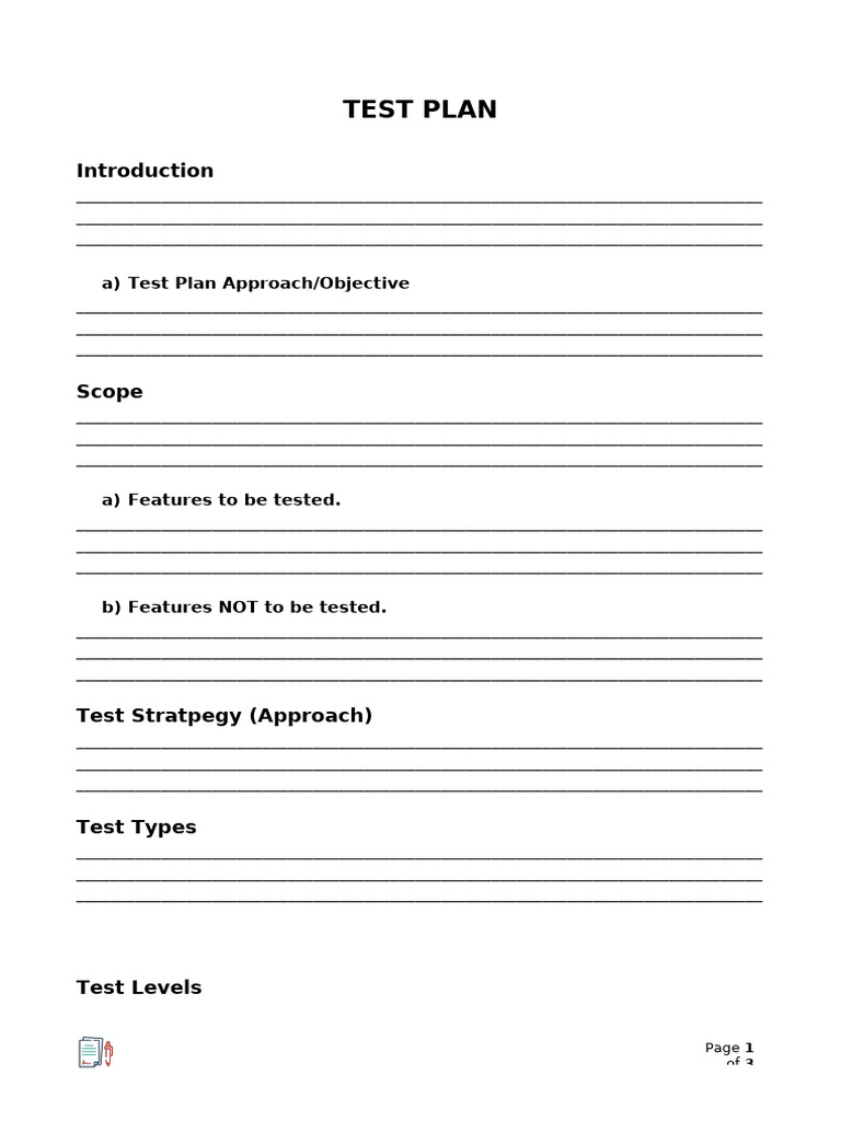 Comprehensive Test Plan Template | PDF