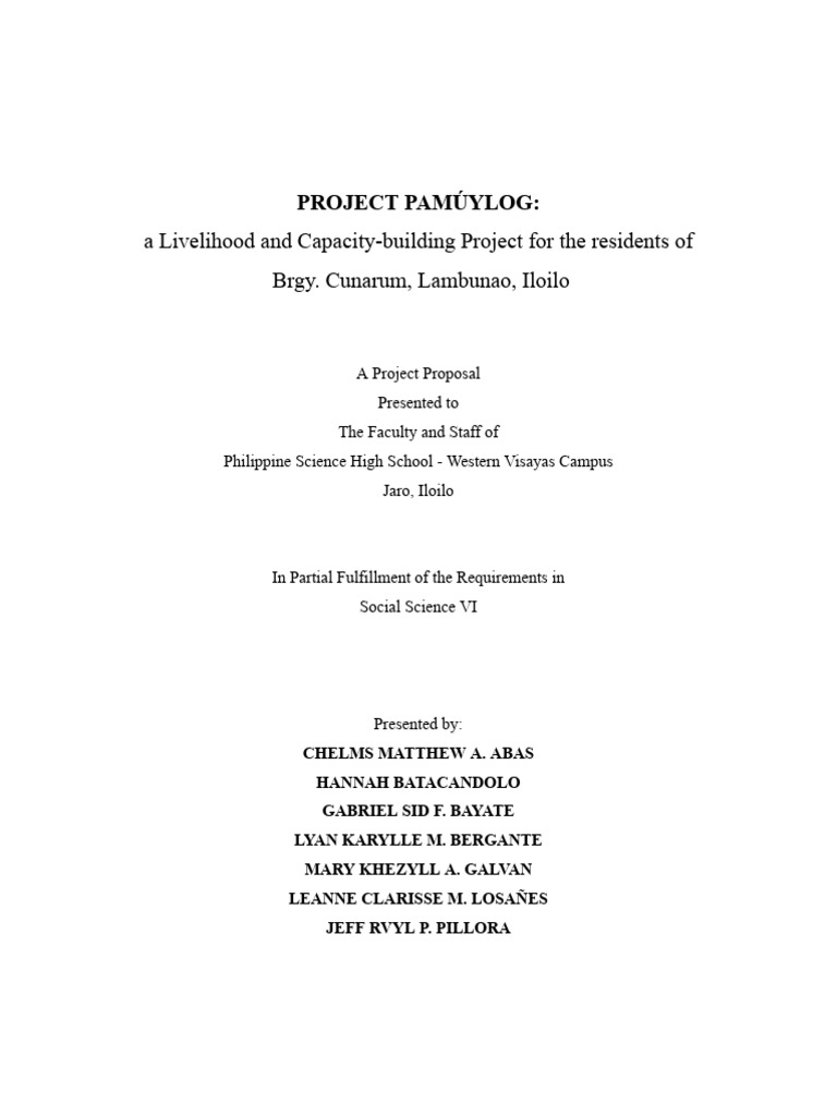 Project Pamuylog - Final Project Proposal | PDF | Agriculture ...