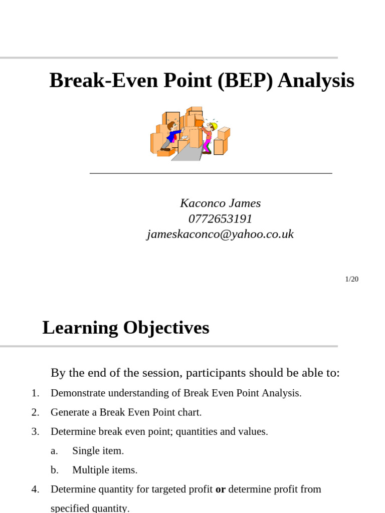 Break-Even Point Analysis Guide | PDF | Economics | Financial Accounting
