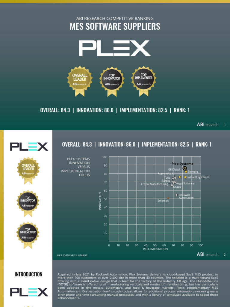 ABI Research - Plex - MES SW Suppliers | PDF | Enterprise Resource ...