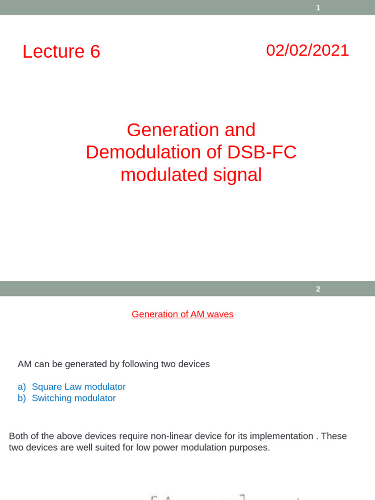 ADC Lecture 06 | PDF | Detector (Radio) | Modulation