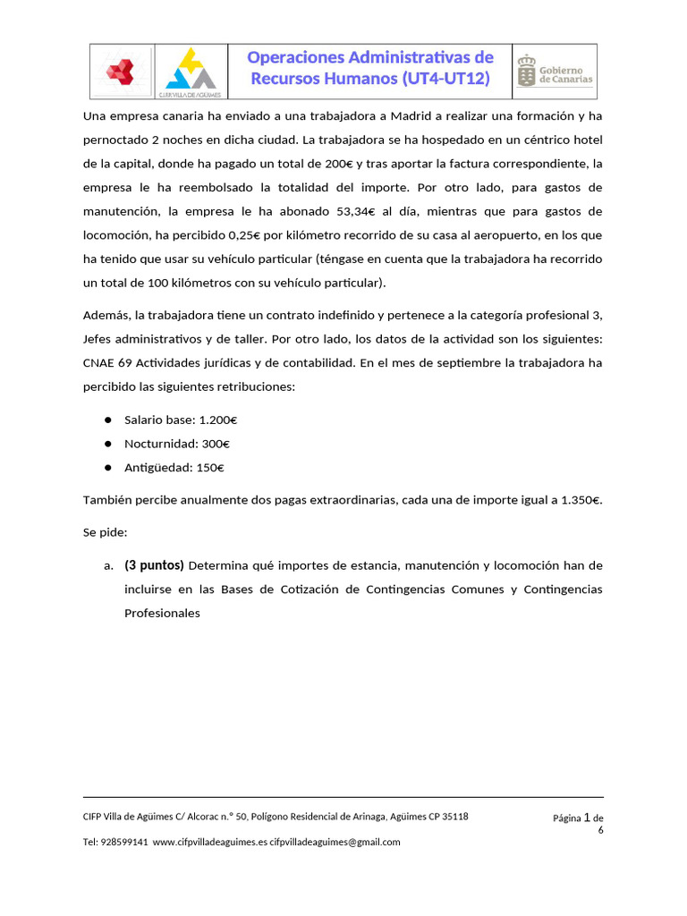 Solución Actividad Evaluación UT5-UT6 | PDF | Business | Empleo