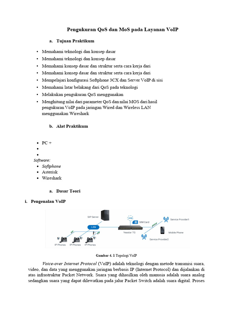 Modul 4 REGULER - Pengukuran QoS Dan MoS Pada Layanan VoIP | PDF
