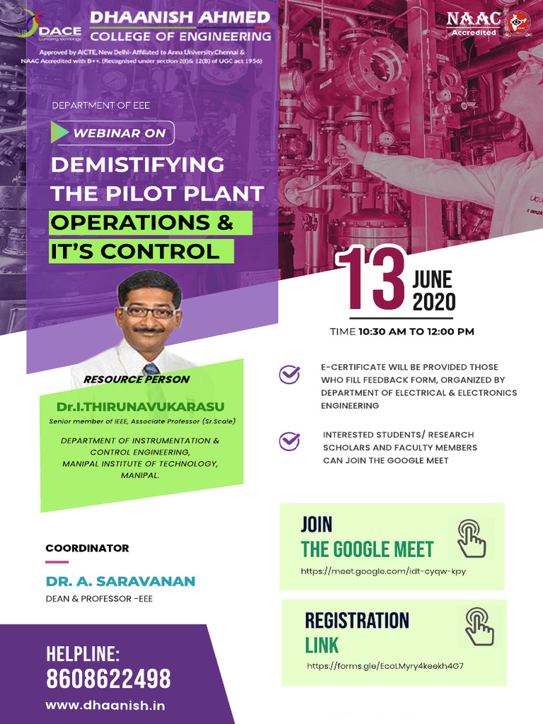 Demistifying - The PILOT PLANT OPERATIONS & - It's CONTROL | PDF