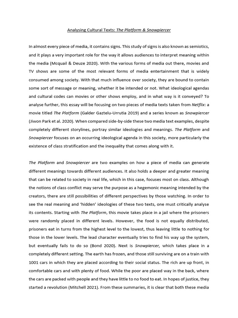 Example A4 - Analysis - of - Cultural - Text | PDF | Karl Marx ...