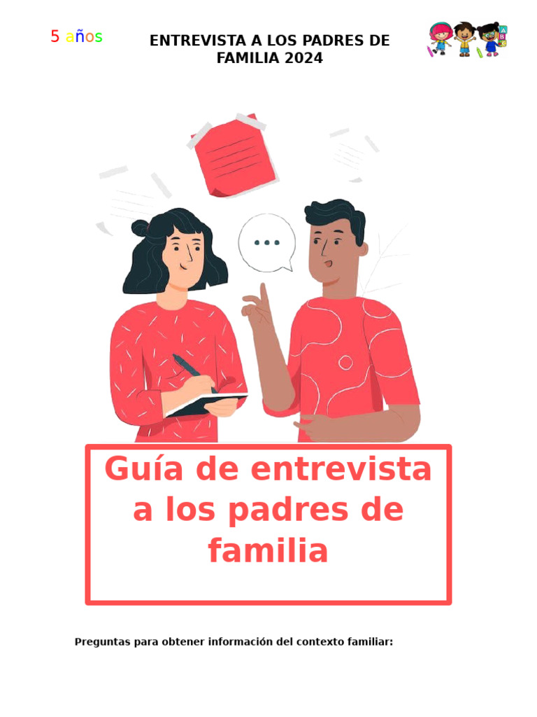 Entrevista A Padres de Familia 5 Años | PDF