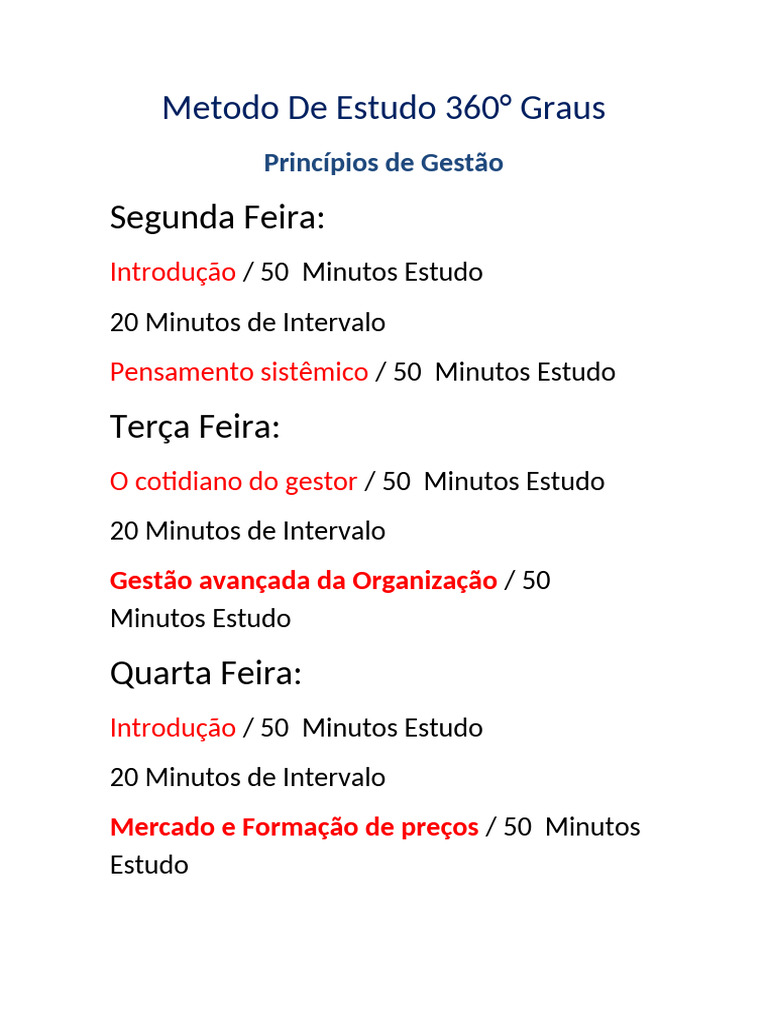Método De Estudo 360° Graus | PDF