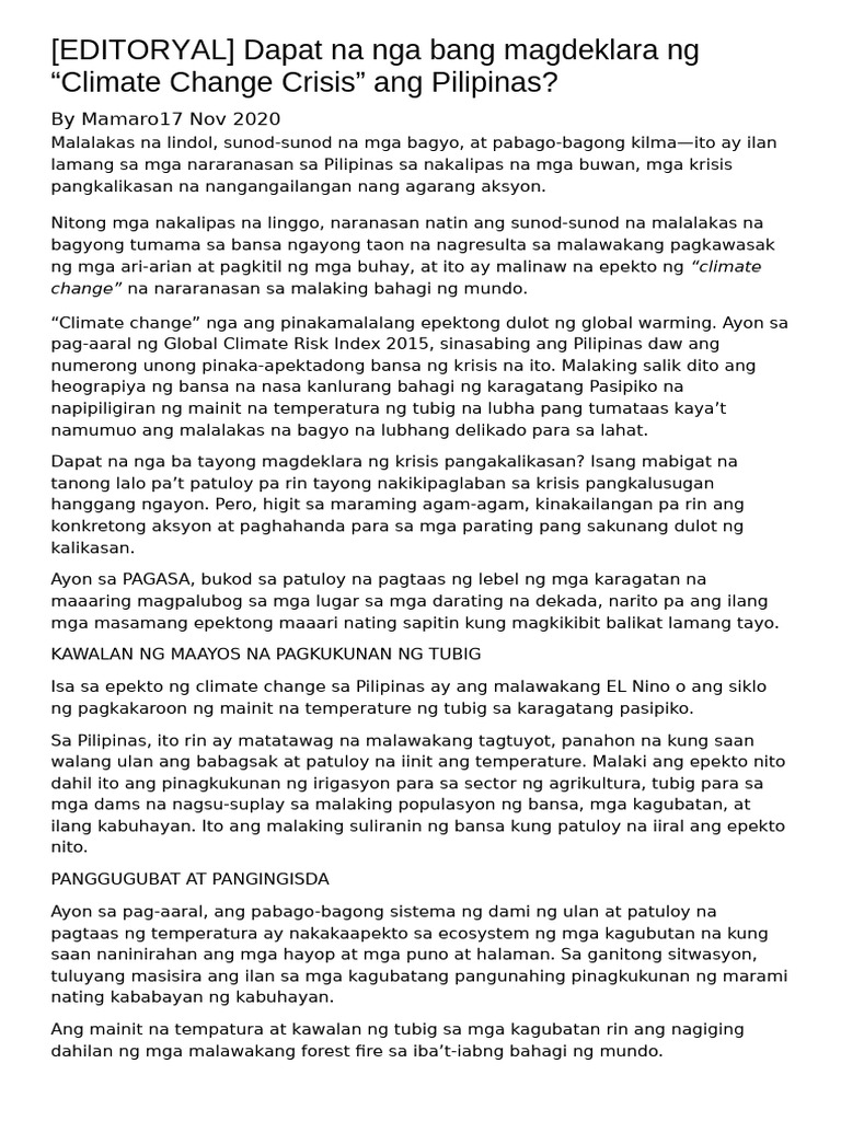 Editoryal Sample | PDF