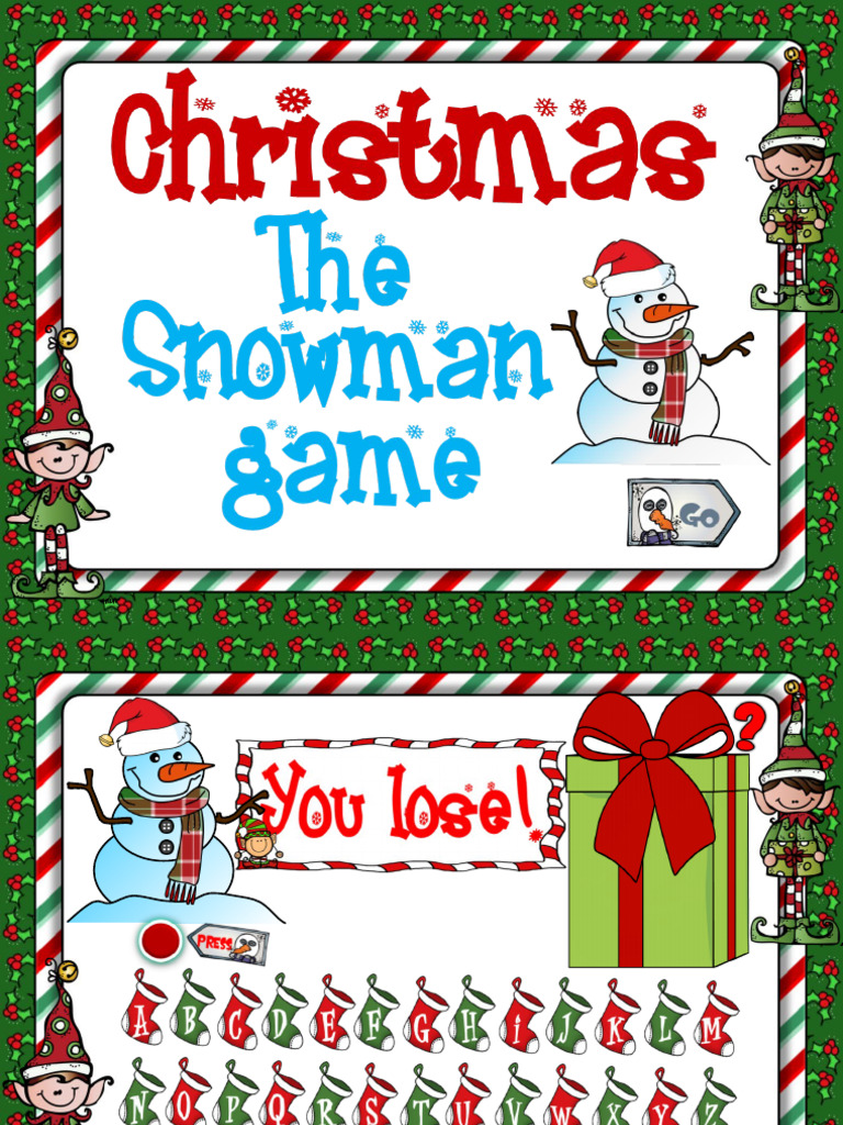Christmas The Snowman Game Fun Activities Games Games 63703 | PDF