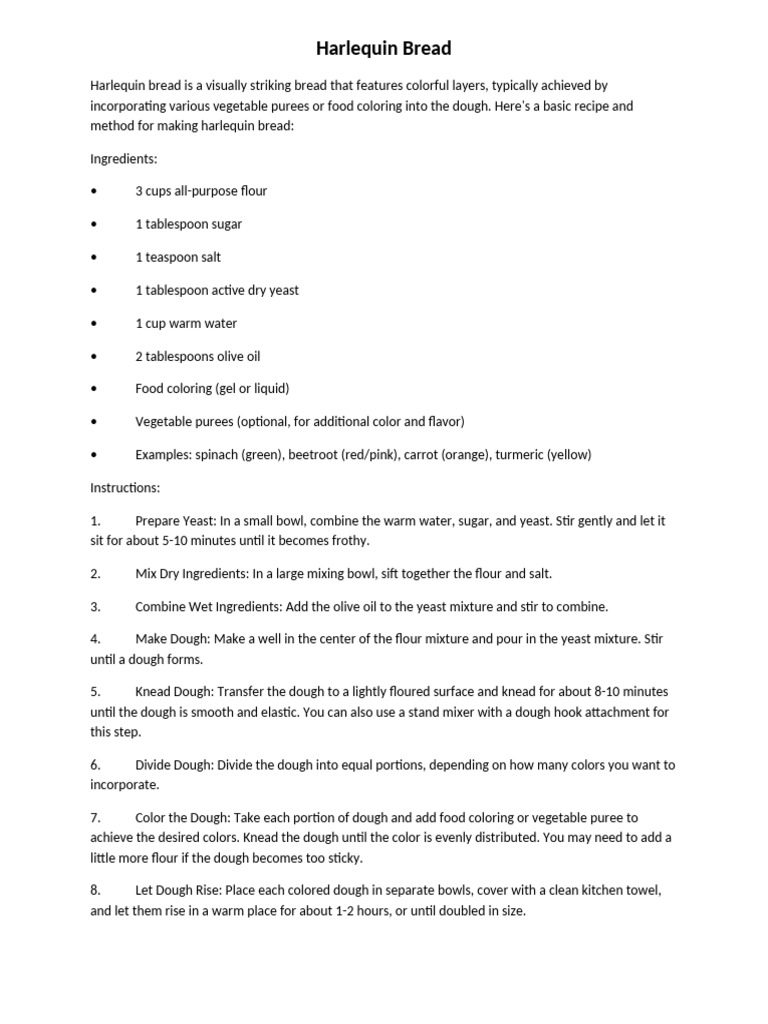 Harlequin Bread | PDF | Breads | Dough