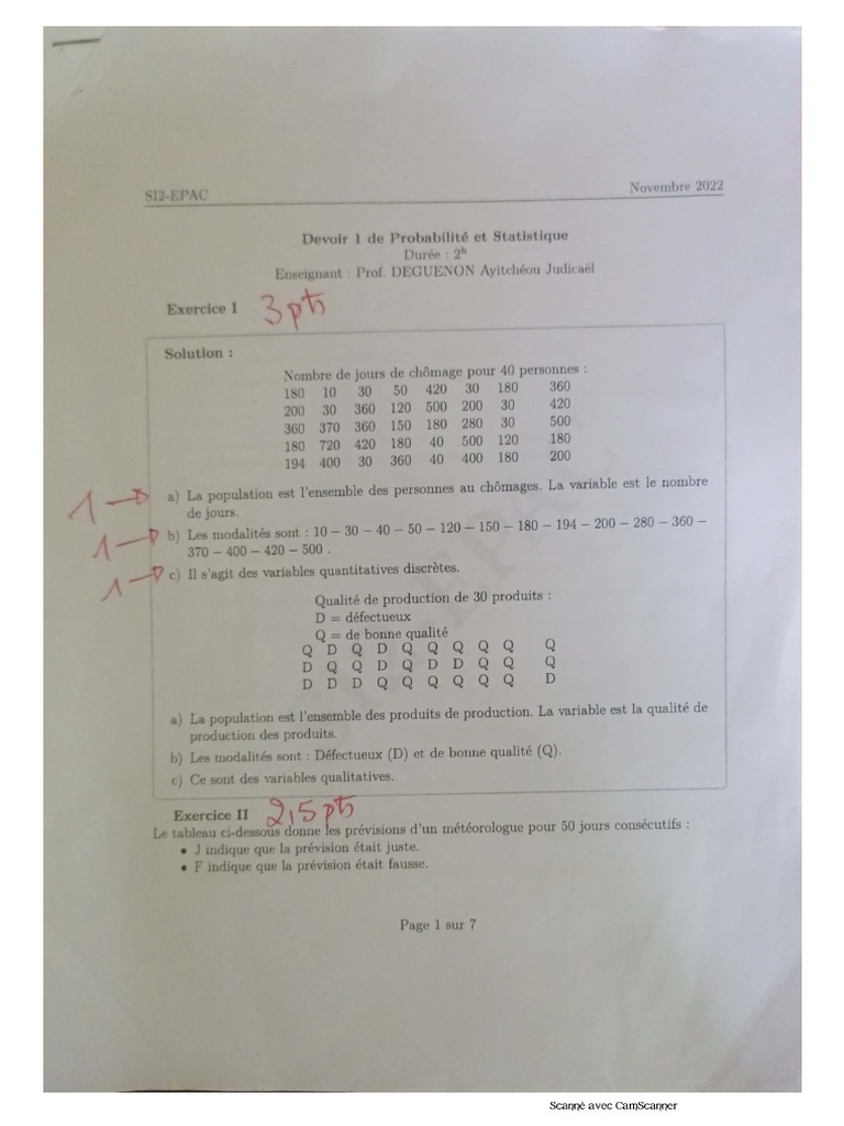 Corrigé Proba 2022-2023 | PDF