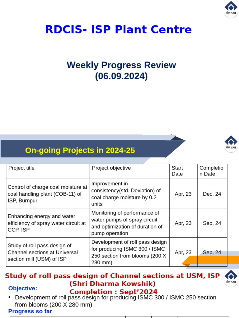 ISP PC Progress Review | PDF | Materials | Industrial Processes