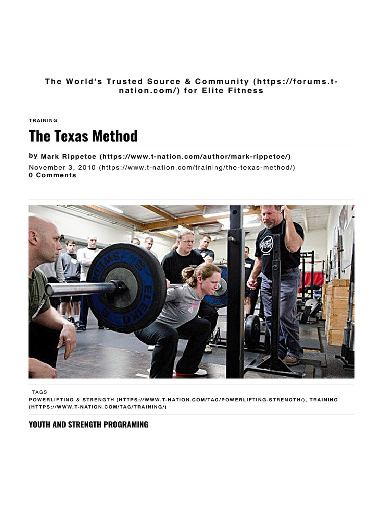 The Texas Method | PDF | Strength Training | Weight Training