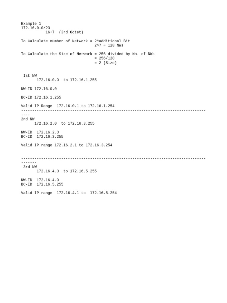 Class B Subnetting Example1 Pdf