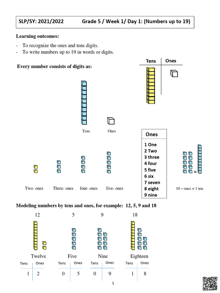 SY21 22 Gr5 W1 D1 Math Instructions | PDF
