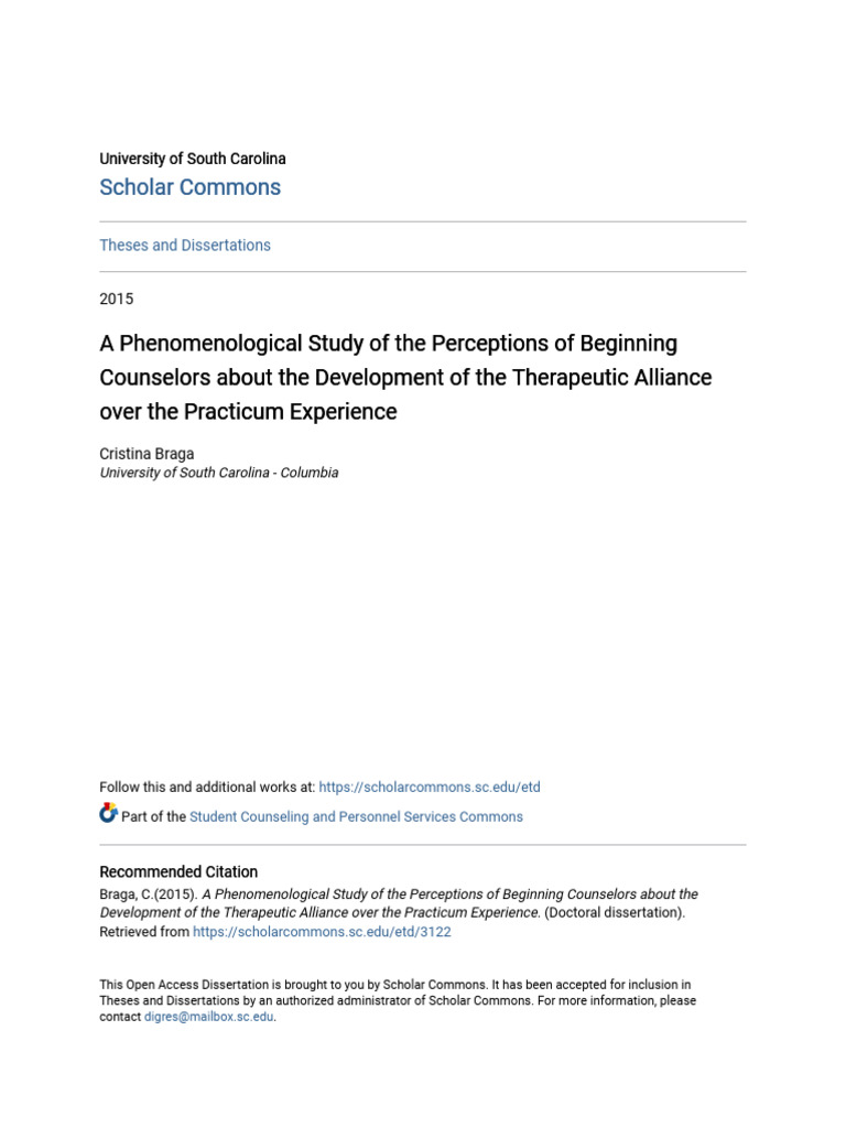 A Phenomenological Study of The Perceptions of Beginning Counselo | PDF ...