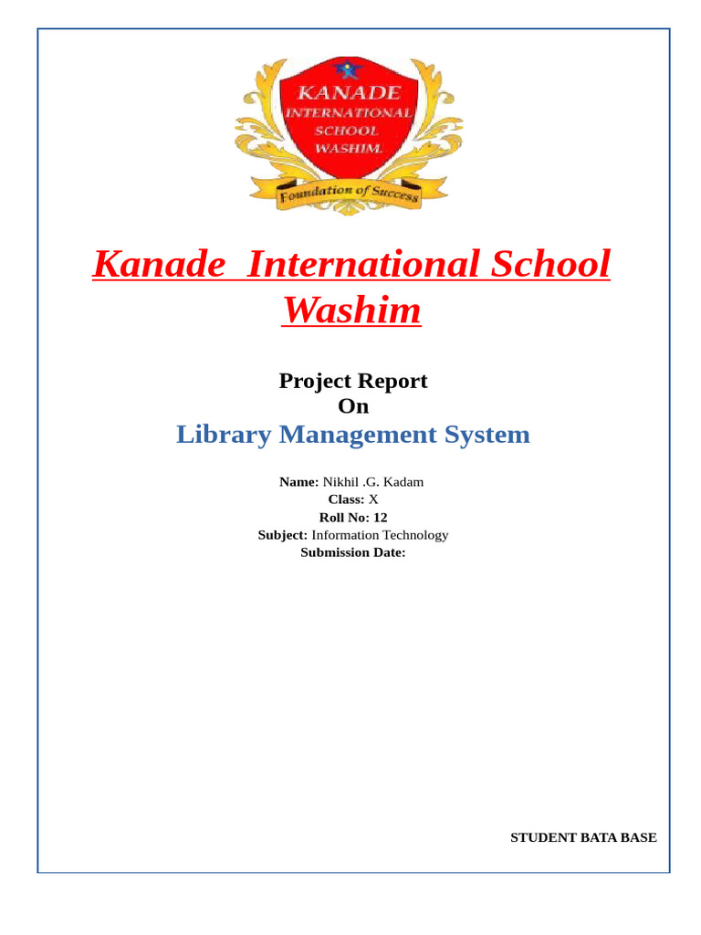 Student Database Project Report | PDF | Databases | Information Retrieval