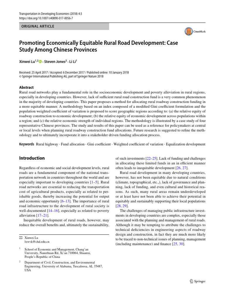 Promoting Economically Equitable Rural Road Development Case | PDF ...