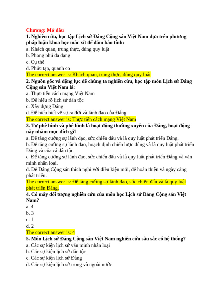 tong hop trac nghiem lsd | PDF