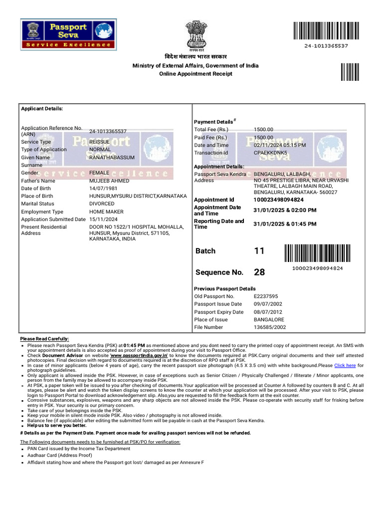 Appointment Receipt (2) | PDF